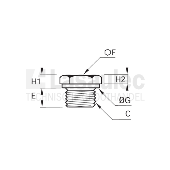 Legris 0200 Blindplug zeskant - lasaulec.nl - Technische groothandel