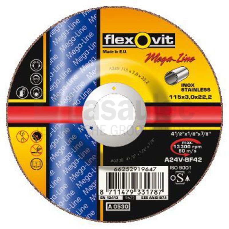 Flexovit Megaline A24V-BF42 Doorslijpschijf - Lasaulec | Uniek in techniek | Technische ...